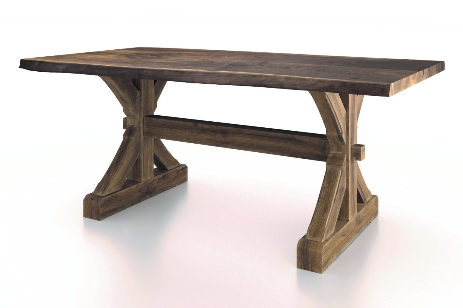 Live Edge Tube Base Table - Amish Originals Furniture Company