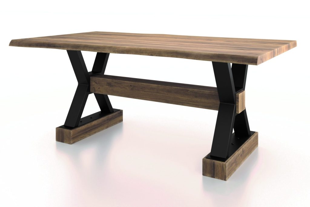 Live Edge Tube Base Table - Amish Originals Furniture Company