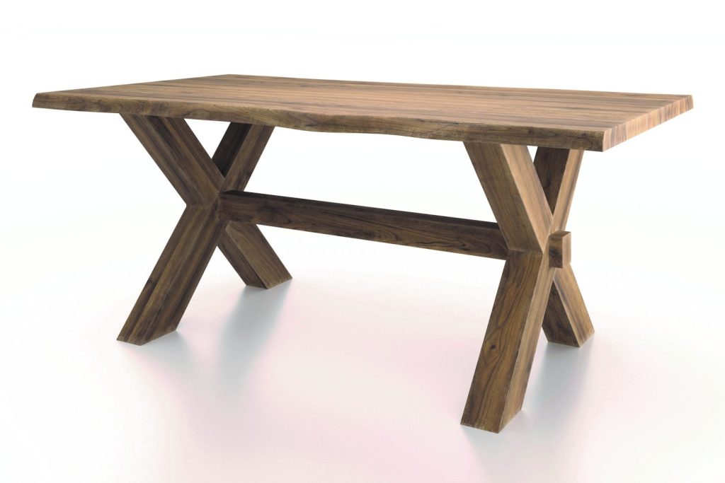 Live Edge Tube Base Table - Amish Originals Furniture Company