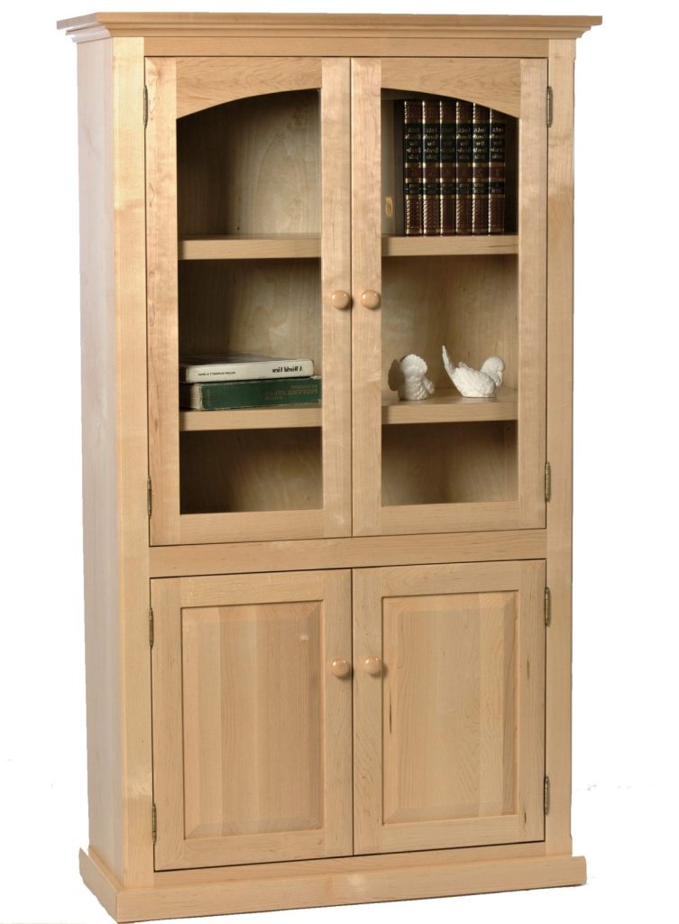 Salem Bookcase With Glass/Wood Doors - Amish Originals Furniture Company