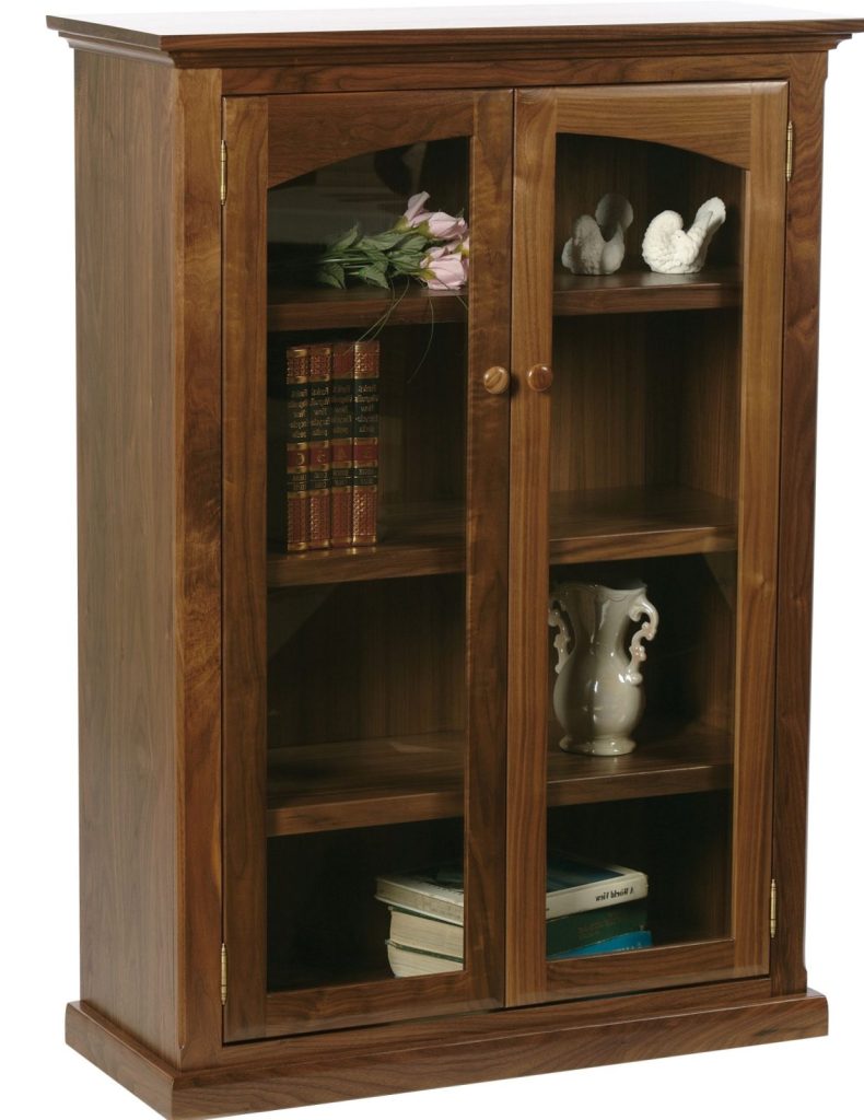 Salem Bookcase With Full Length Glass Doors - Amish Originals Furniture ...