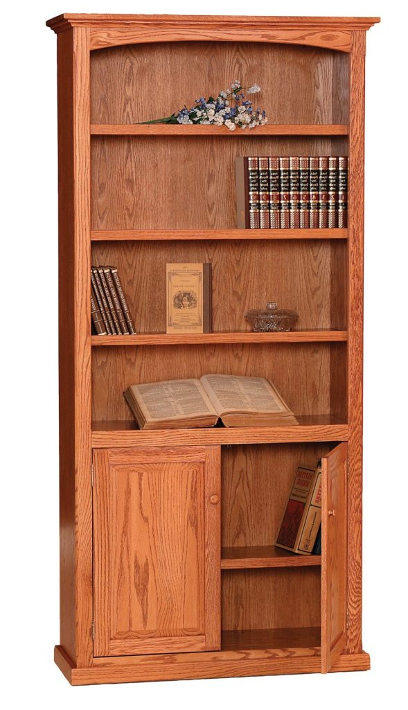 Salem Bookcase With Wood Doors - Amish Originals Furniture Company