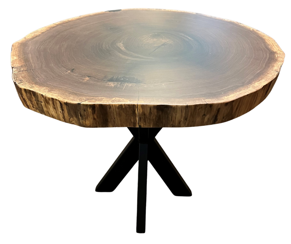 Live Edge 30" Round Rustic Walnut End Table - Amish Originals Furniture ...